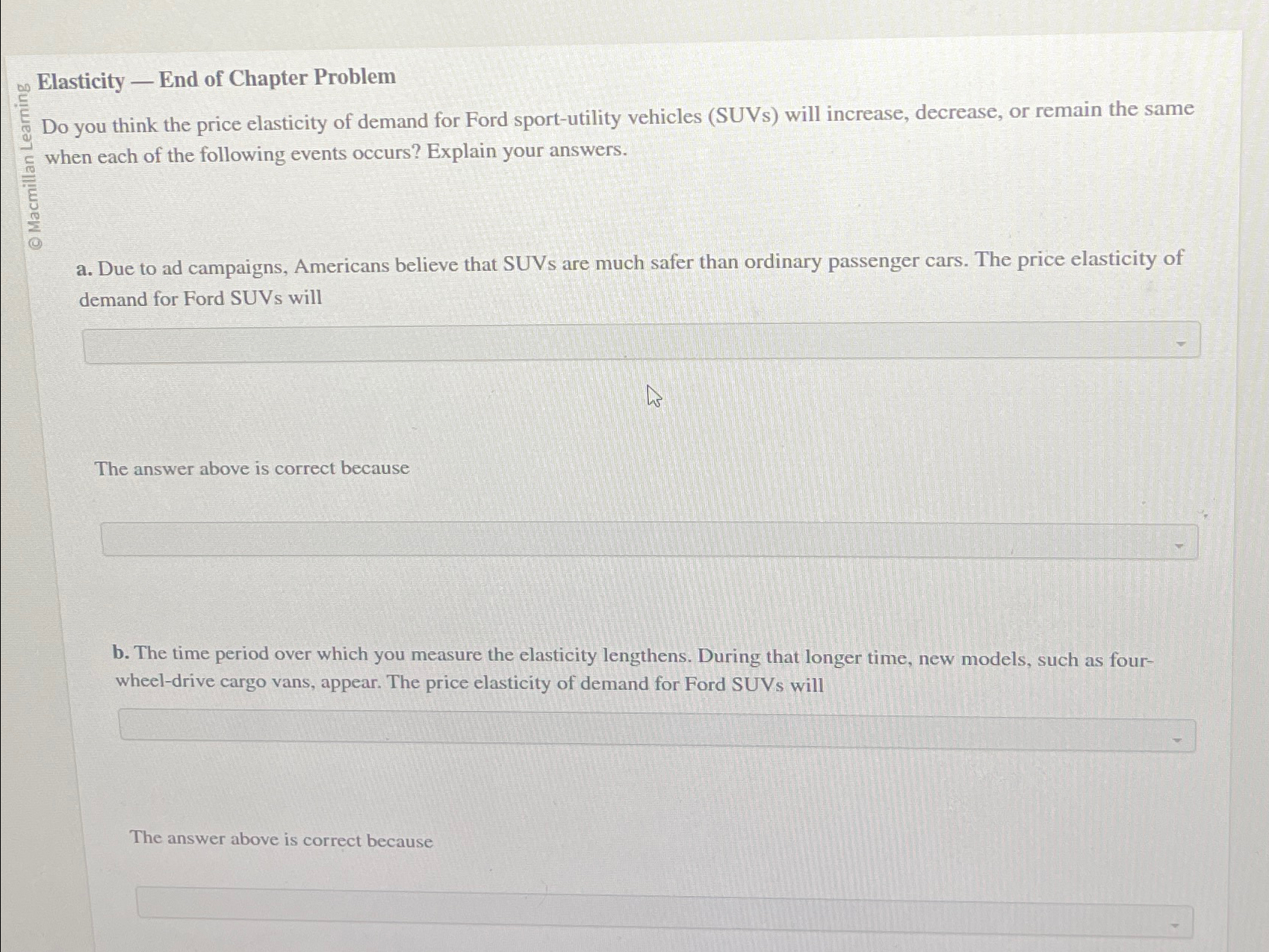 Solved Elasticity — ﻿End of Chapter ProblemE Do you think | Chegg.com