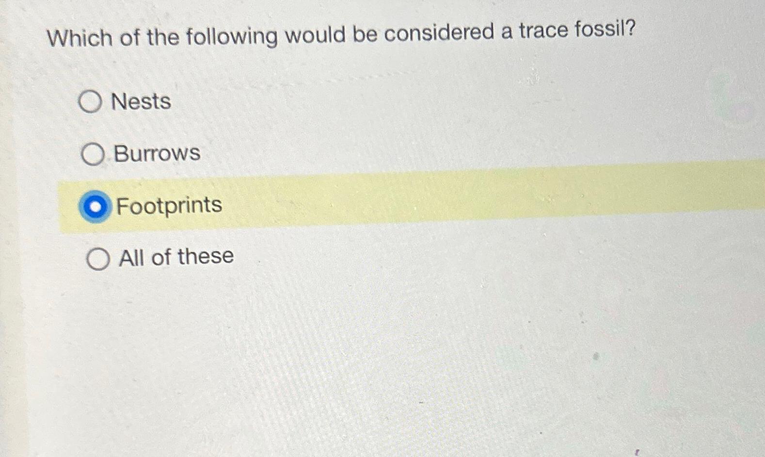 Solved Which of the following would be considered a trace | Chegg.com