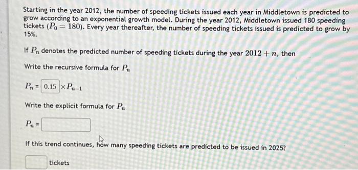 Solved Starting in the year 2012, the number of speeding | Chegg.com