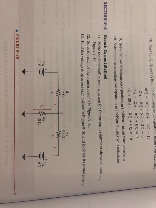 Solved *8. Find K. K. K. and from the following set of | Chegg.com