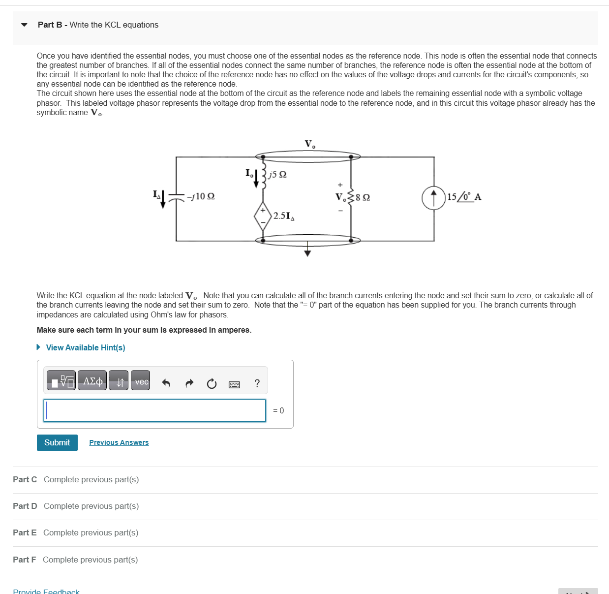 Solved Part B - ﻿Write the KCL equationsOnce you have | Chegg.com