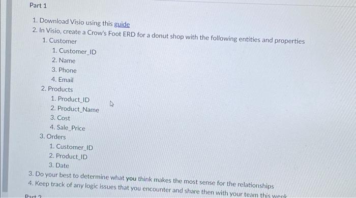 Solved Part 1 1. Download Visio using this guide 2. In | Chegg.com