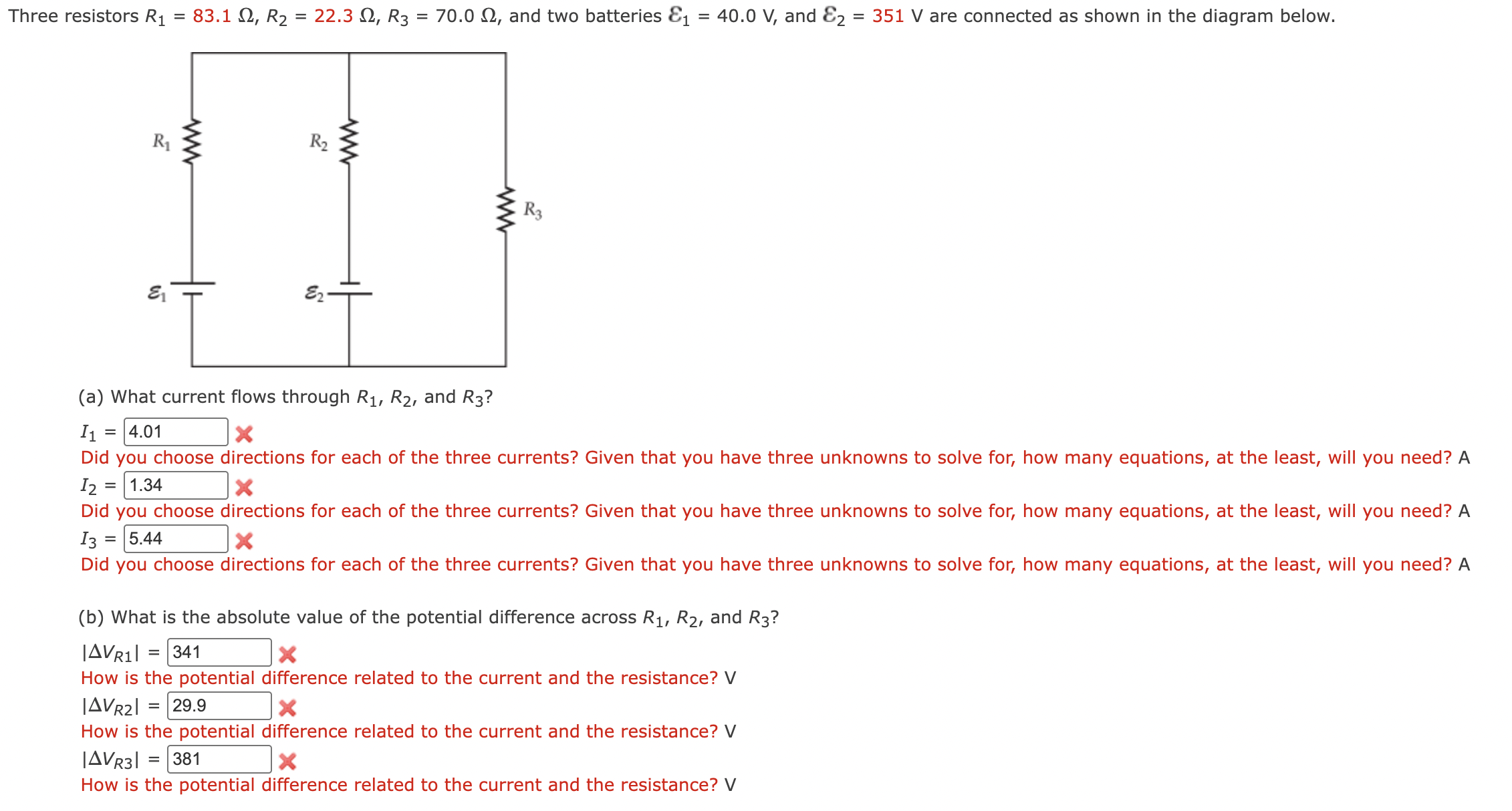 Three resistors R_(1)=83.1\Omega ,R_(2)=22.3\Omega | Chegg.com