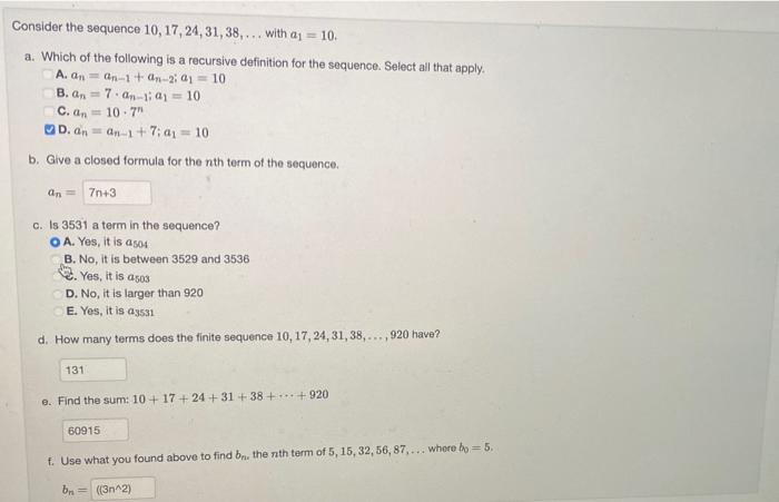 Solved a. Which of the following is a recursive definition | Chegg.com