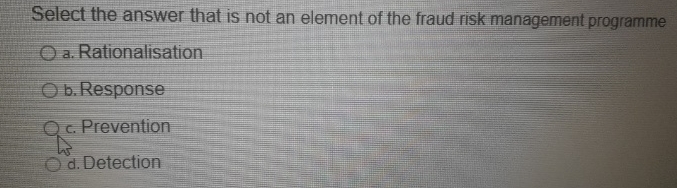Solved Select the answer that is not an element of the fraud | Chegg.com