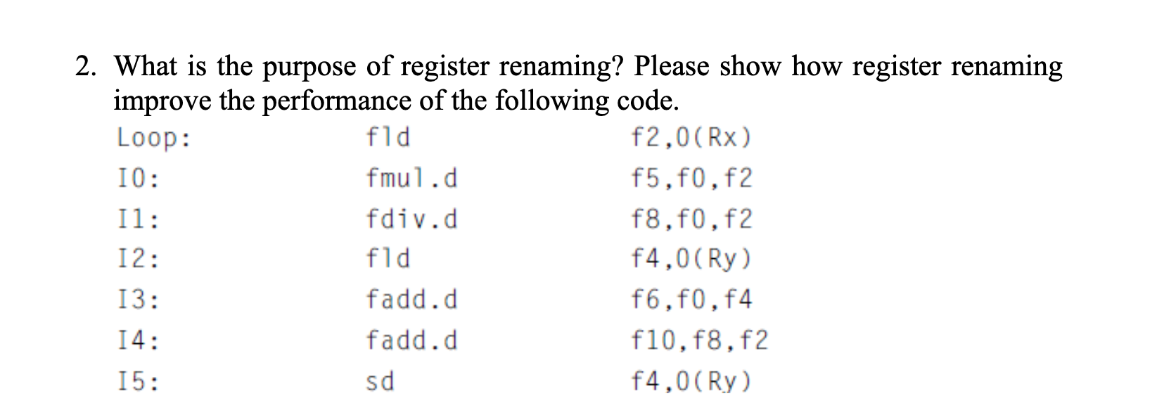 Solved What is the purpose of register renaming? Please show | Chegg.com