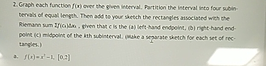 Solved lGraph each function f(x) ﻿over the given interval. | Chegg.com