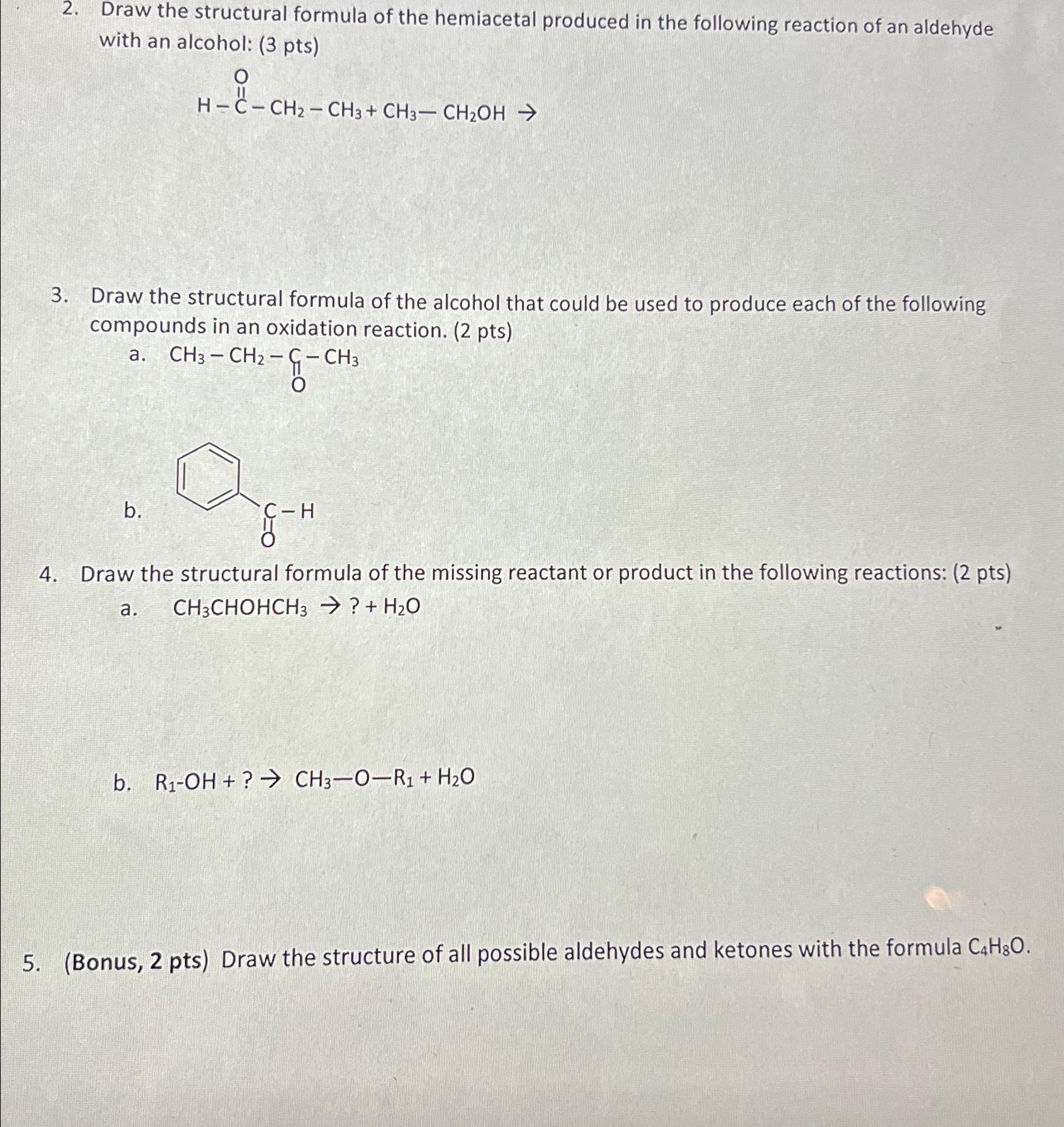 Solved Draw the structural formula of the hemiacetal | Chegg.com