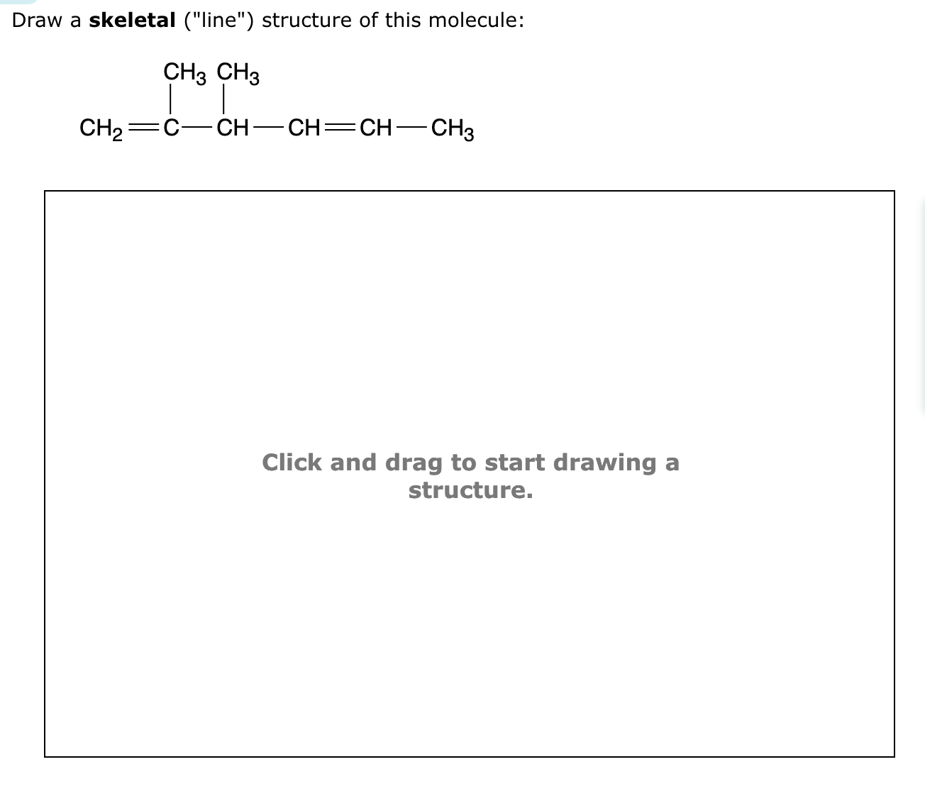 Solved Draw a skeletal ("line") ﻿structure of this | Chegg.com
