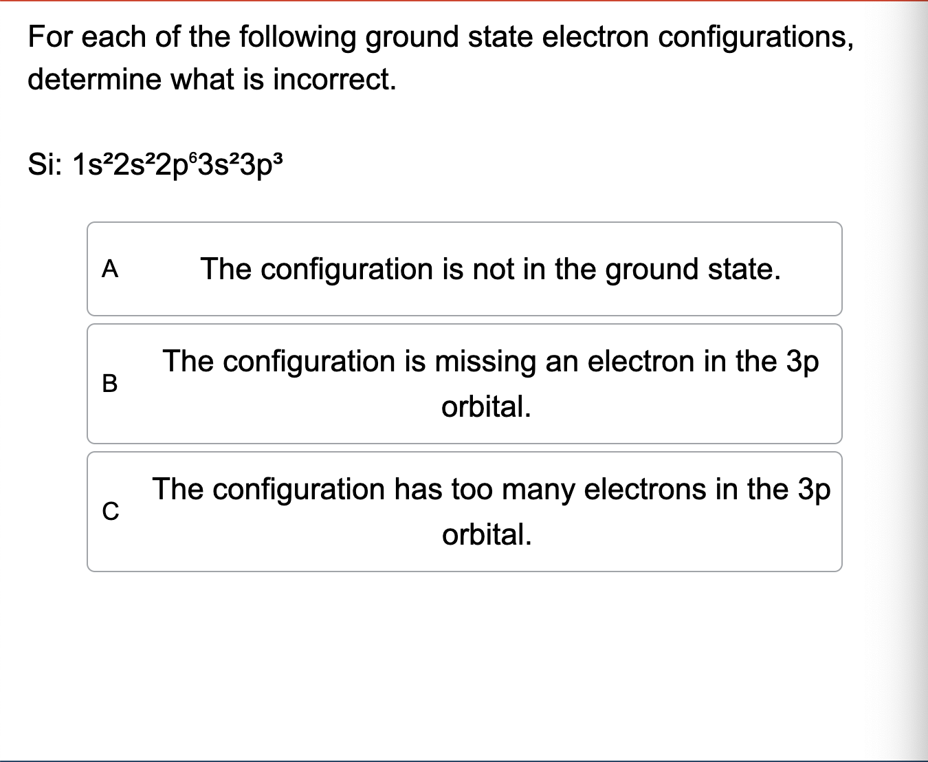 Solved For each of ﻿the following ground state electron | Chegg.com