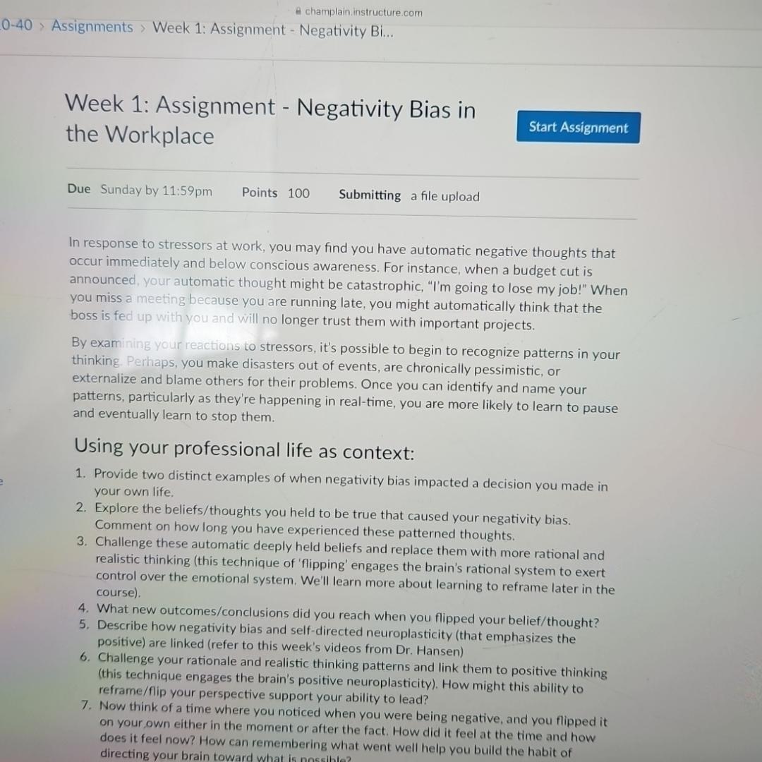 Solved 0-40 > ﻿Assignments > ﻿Week 1: Assignment - | Chegg.com