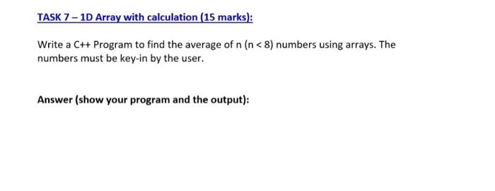 Solved Write A C Program To Find The Average Of Nn