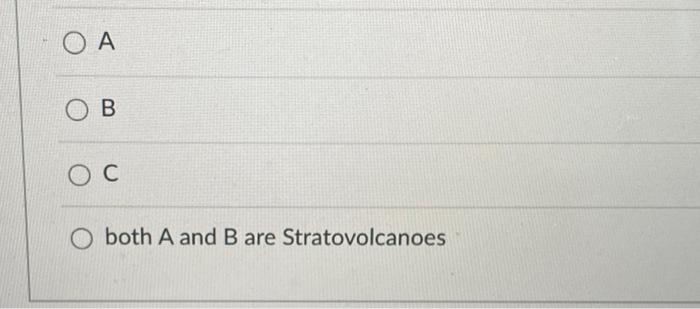 Solved Which volcano is a Composite/Stratovolcano? A B C | Chegg.com