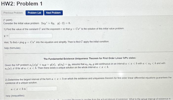 Solved Consider the initial value problem 2xy′=6y,y(−2)=8. | Chegg.com