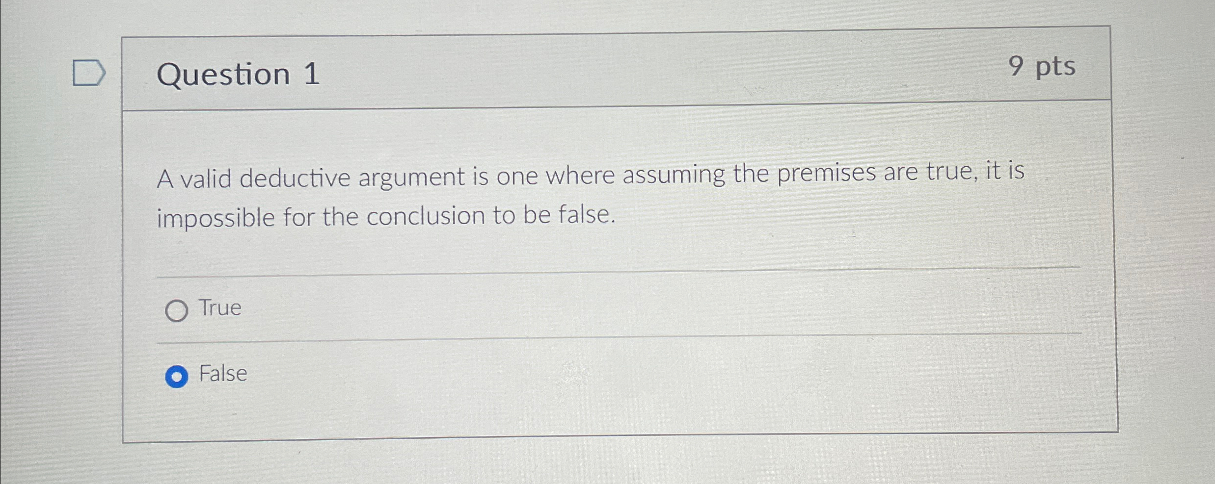 Solved Question 19 ﻿ptsA valid deductive argument is one | Chegg.com