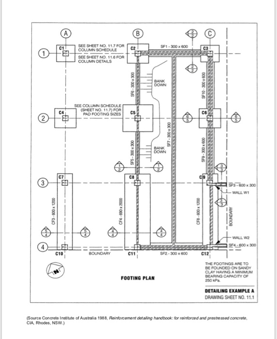 Solved Refer to Drawing Sheet No. 11.1 on p2 Footing Plan, | Chegg.com
