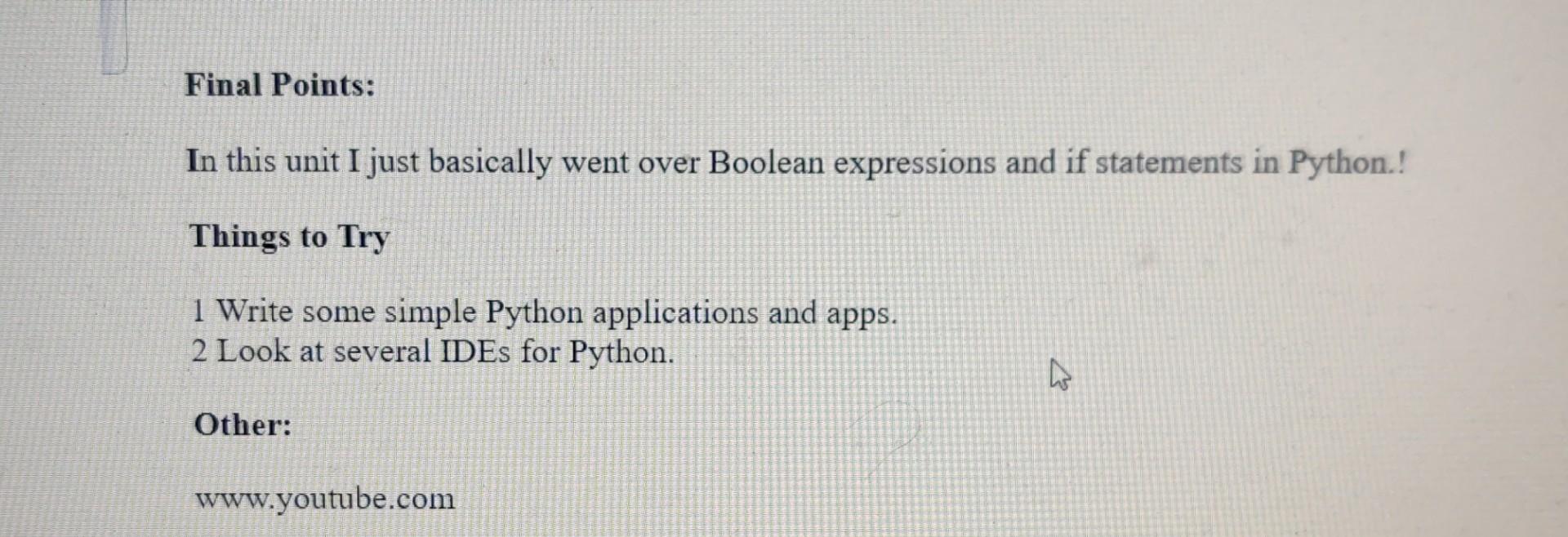 Solved Final Points: In this unit I just basically went over | Chegg.com
