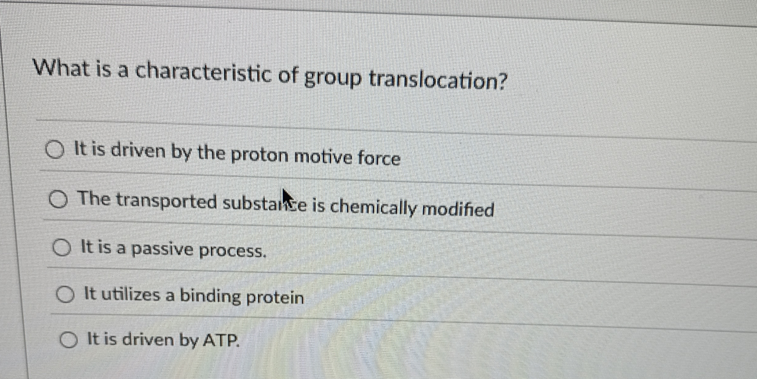 What is a characteristic of group translocation? ﻿It | Chegg.com
