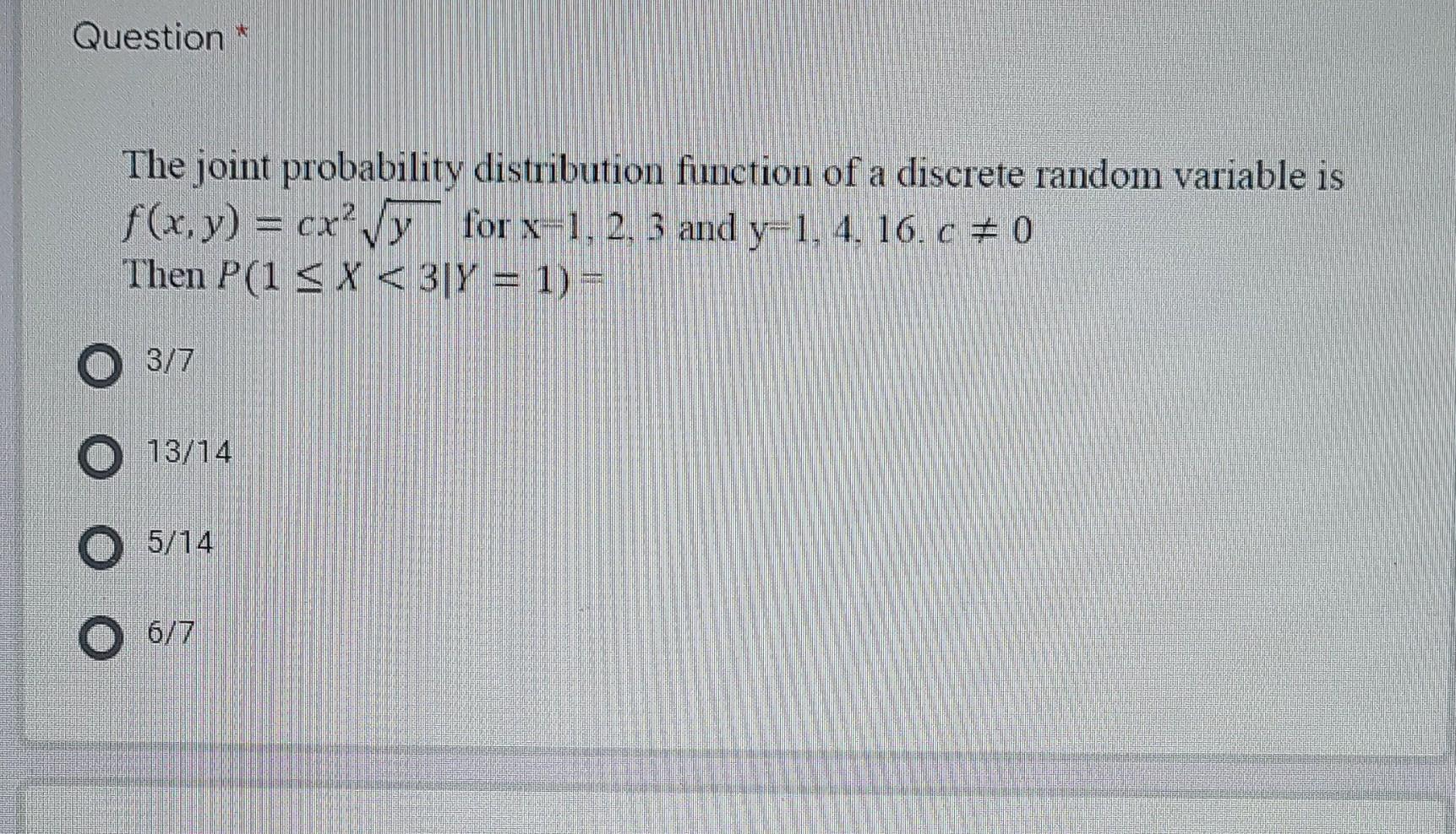 Solved Question The joint probability distribution function | Chegg.com