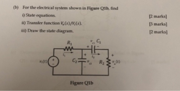 Solved For the electrical system shown in Figure Q1b, find | Chegg.com