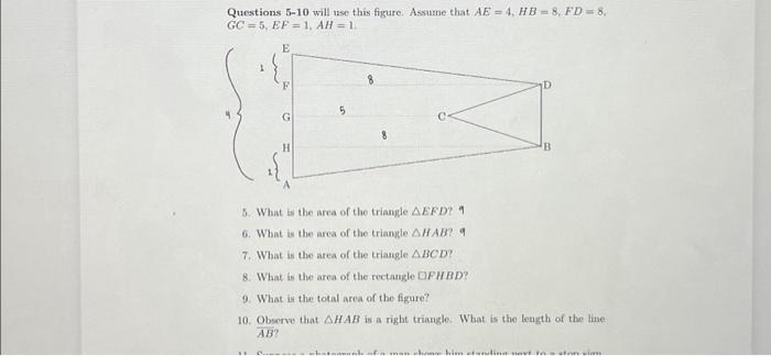 Solved Questions 5-10 will use this figure. Assume that AE = | Chegg.com