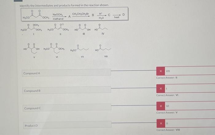 Solved Identify the intermediates and products formed in the | Chegg.com