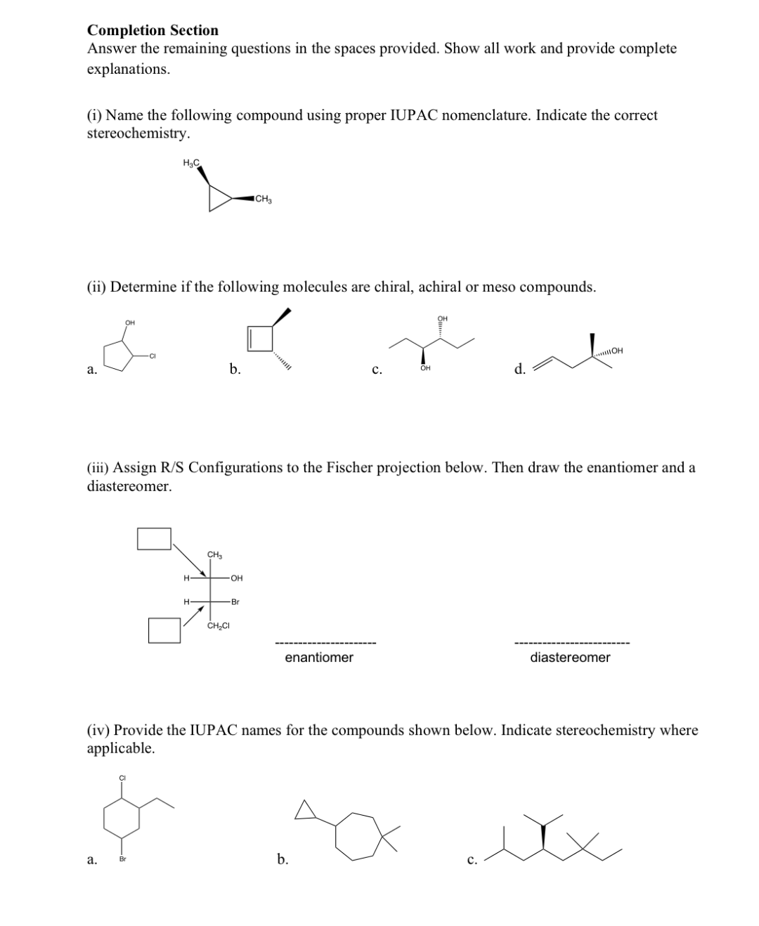 Solved Completion SectionAnswer the remaining questions in | Chegg.com