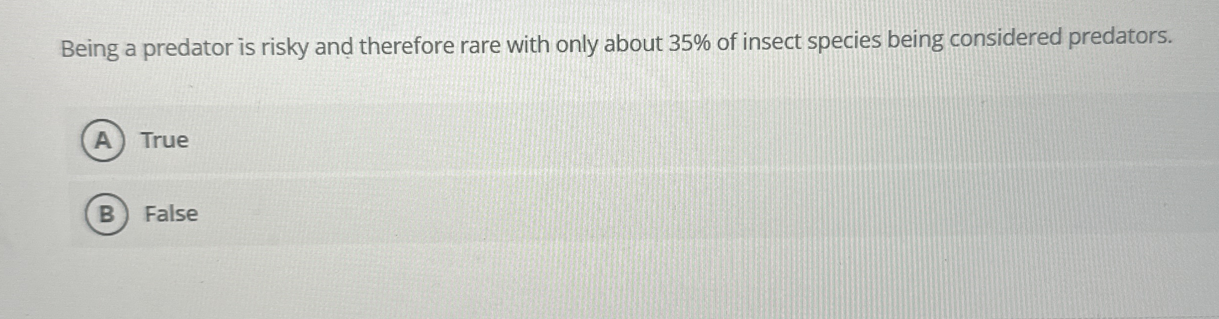 Solved Being a predator is risky and therefore rare with | Chegg.com