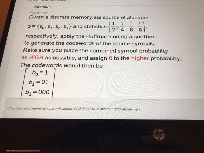 Solved QUESTION 1 { FCLO1CLO21 Given a discrete memoryless | Chegg.com