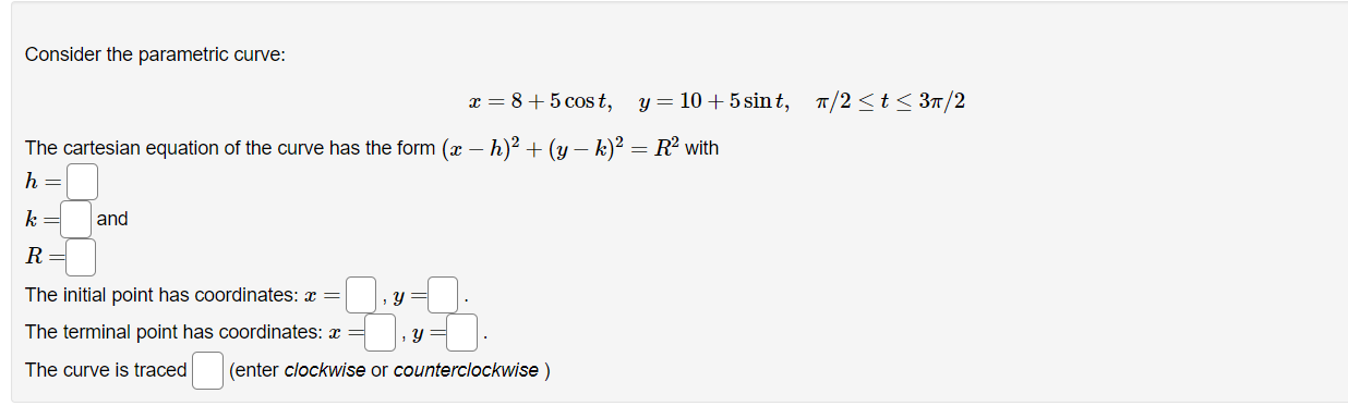Solved Consider the parametric | Chegg.com