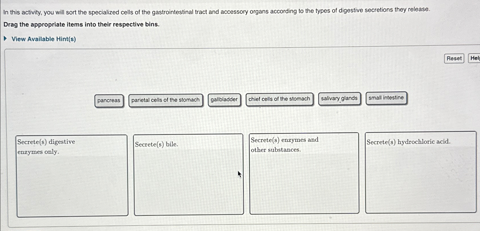 Solved In this activity, you will sort the specialized cells | Chegg.com