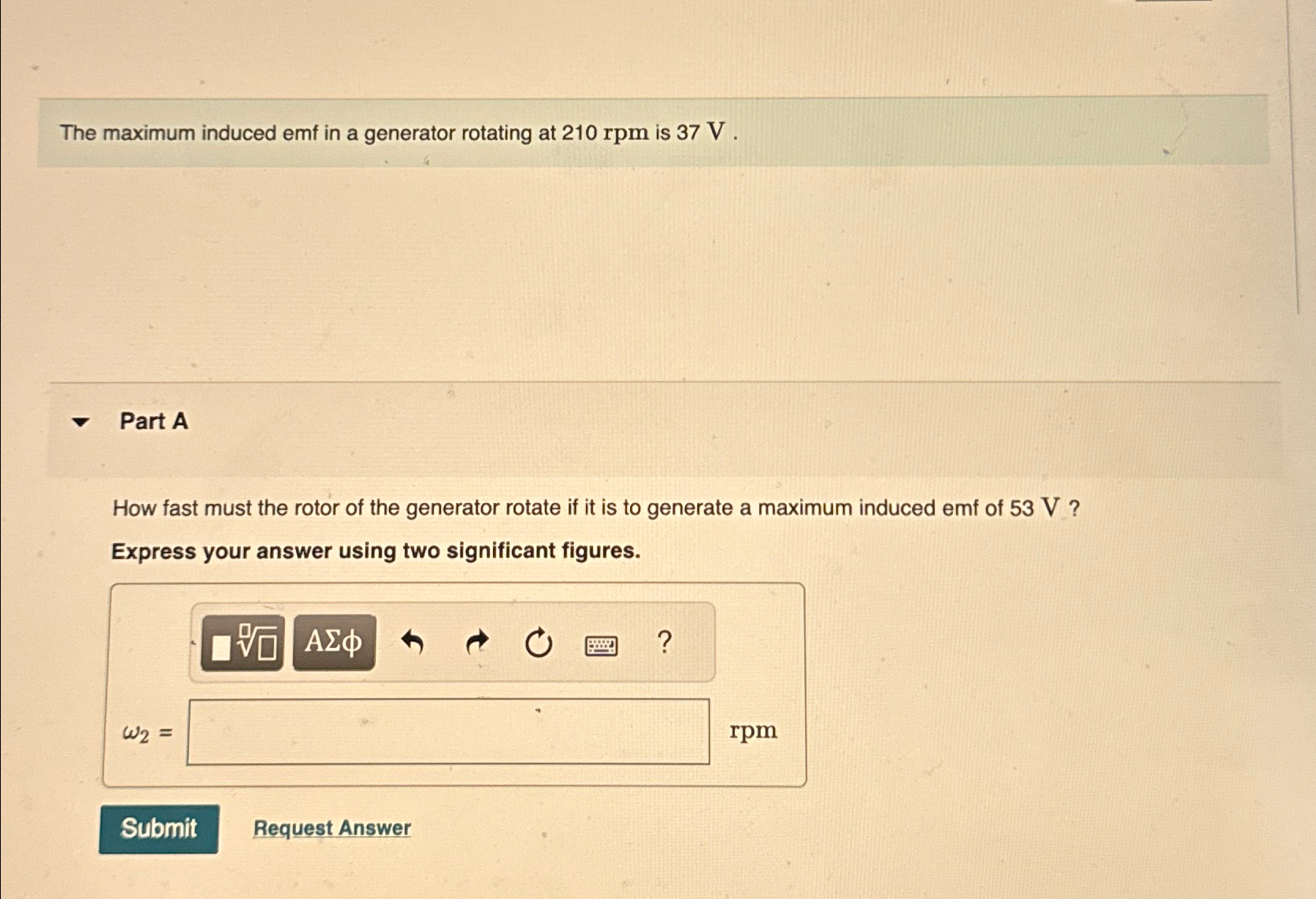 Solved The maximum induced emf in a generator rotating at | Chegg.com