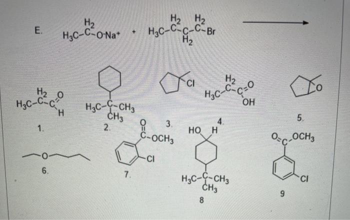 Solved H2 E H2H2 H₂C-C-C-C-Br + H2C-C-o-Nat H2 H2 H2 Ya Hz | Chegg.com