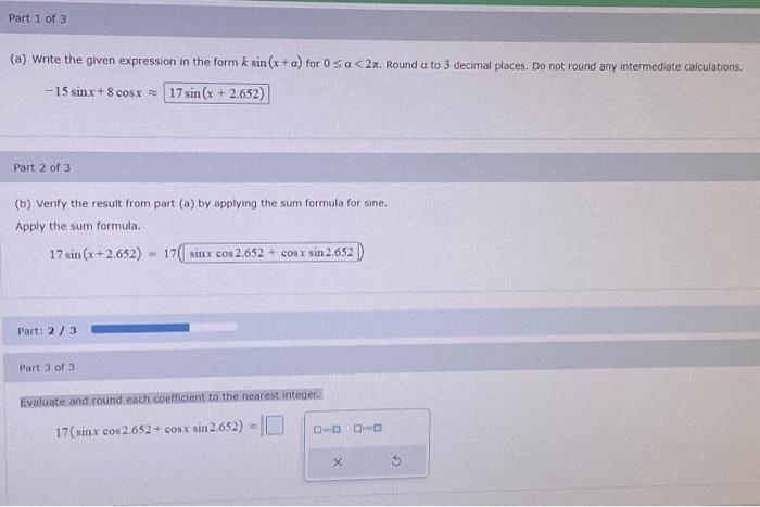 Solved (a) Write the given expression in the form ksin(x+α) | Chegg.com