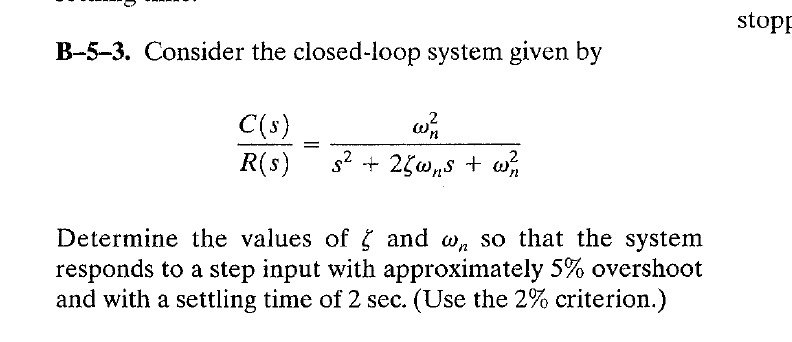 Solved B-5-3. Consider the closed-loop system given | Chegg.com