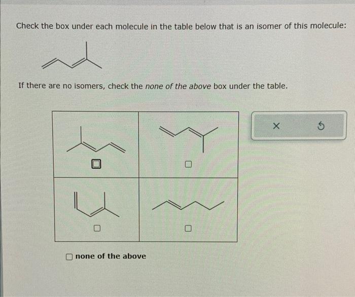 Solved Check the box under each molecule in the table below | Chegg.com