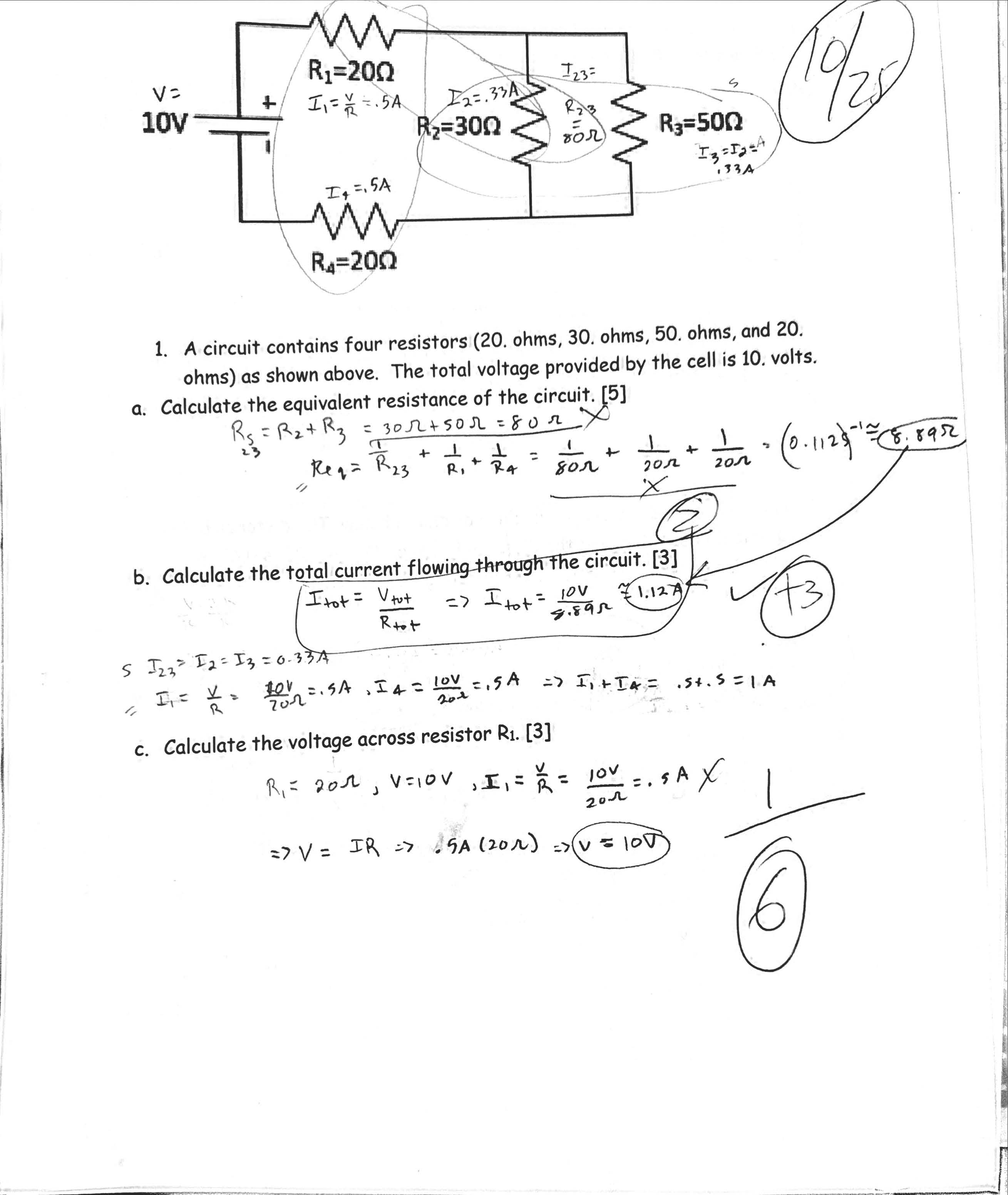 Solved A circuit contains four resistors (20. ﻿ohms, 30. | Chegg.com