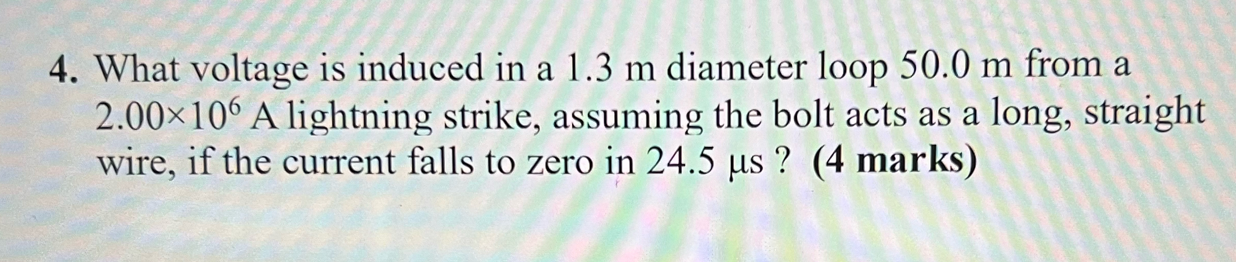 Solved What voltage is induced in a 1.3m ﻿diameter loop | Chegg.com