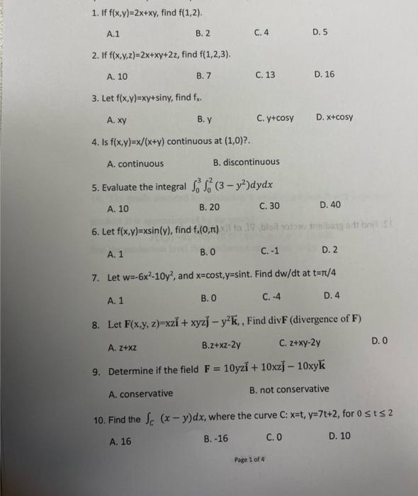 Solved answer with correct answer choice (multiple choice) | Chegg.com