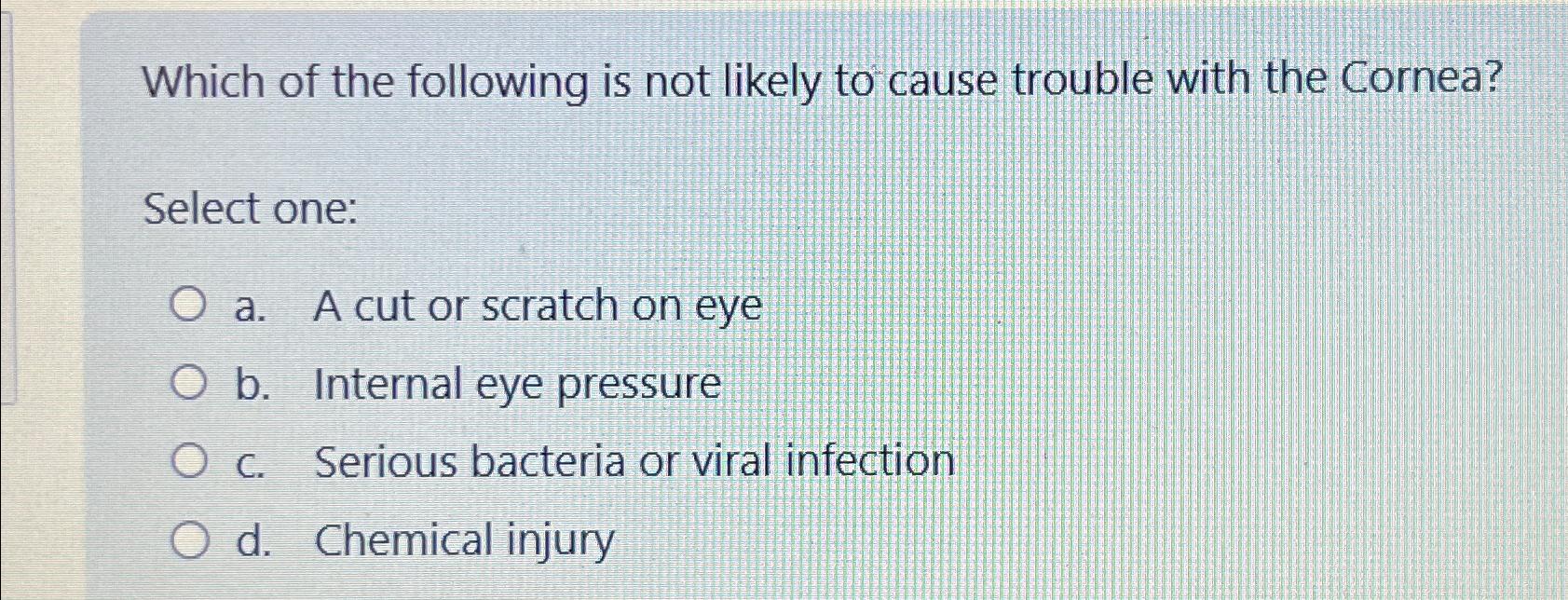 Solved Which of the following is not likely to cause trouble | Chegg.com