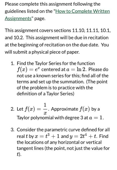 Solved 1. Find the Taylor Series for the function f(x)=ex | Chegg.com