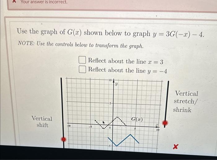 Solved Use the graph of G(x) shown below to graph | Chegg.com