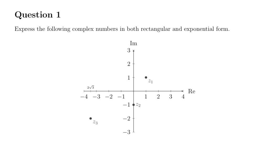 Solved Question 1Express the following complex numbers in | Chegg.com