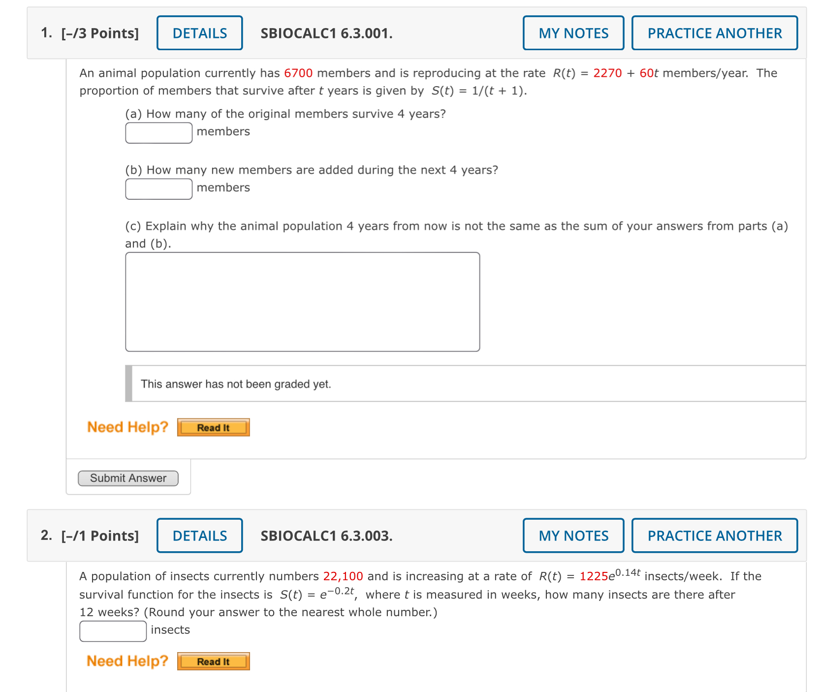 Solved An animal population currently has 6700 ﻿members and | Chegg.com