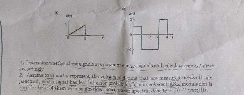 Solved Determine whether these signals are power or energy | Chegg.com