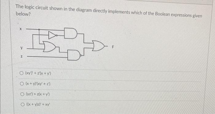 Solved The logic circuit shown in the diagram directly | Chegg.com