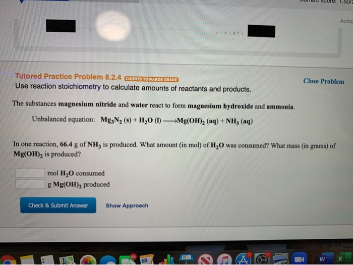 Solved Uuel Score: 1.50/ Autos Tutored Practice Problem | Chegg.com