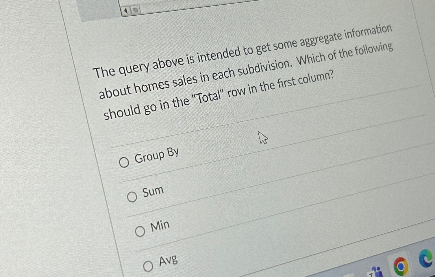 Solved The query above is intended to get some aggregate | Chegg.com