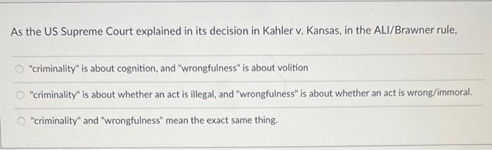 Solved As the US Supreme Court explained in its decision in | Chegg.com
