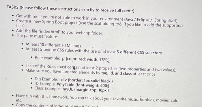 Solved TASKS (Please follow these instructions exactly to | Chegg.com